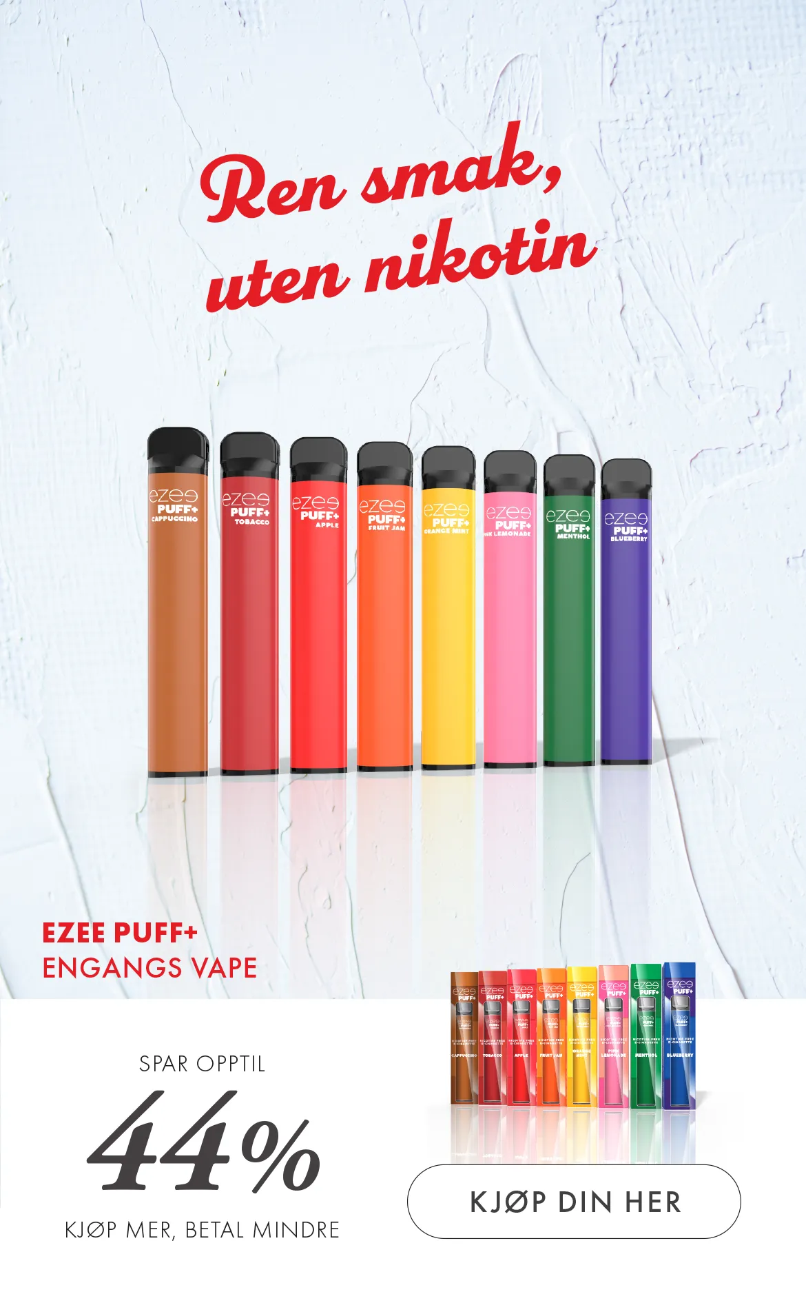 Engangs Vape med og uten Nikotin | E-sigarett Norge | Ezee